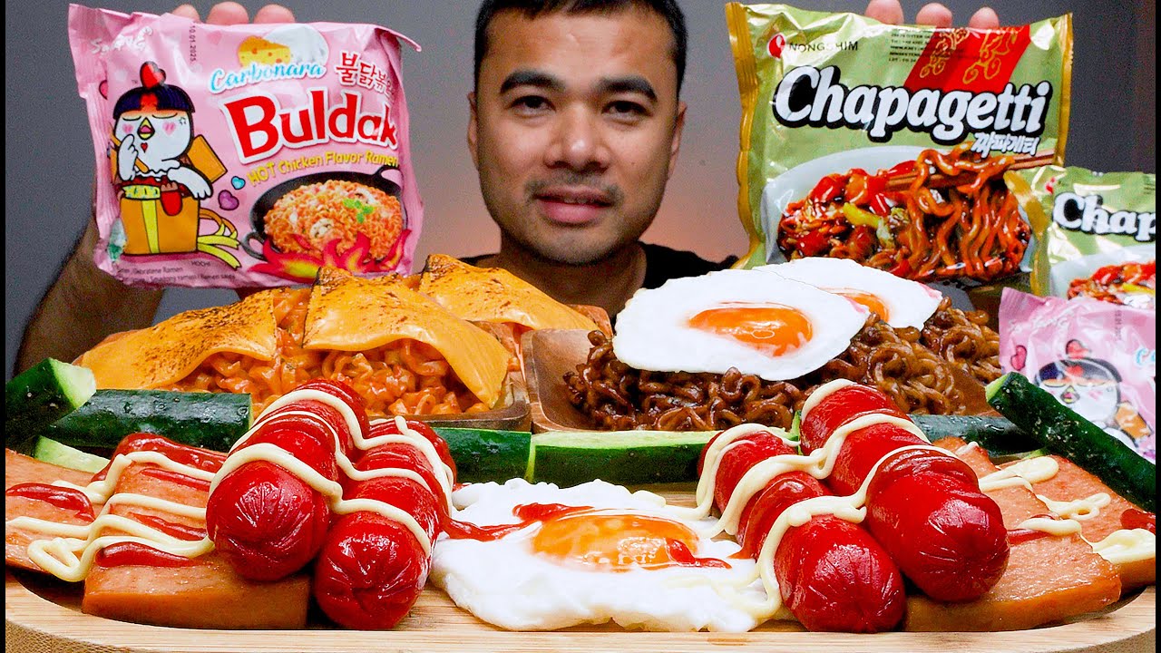 BULDAK CARBONARA | CHAPAGETTI | HOTDOG | SPAM | FRIED EGG | KOREAN ...