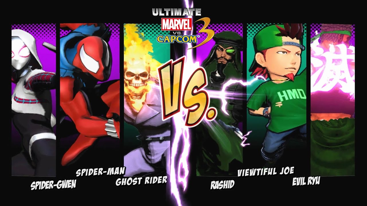 MVC3 | Spider-Man, Spider-Gwen, Ghost Rider vs Viewtiful Joe, Rashid ...