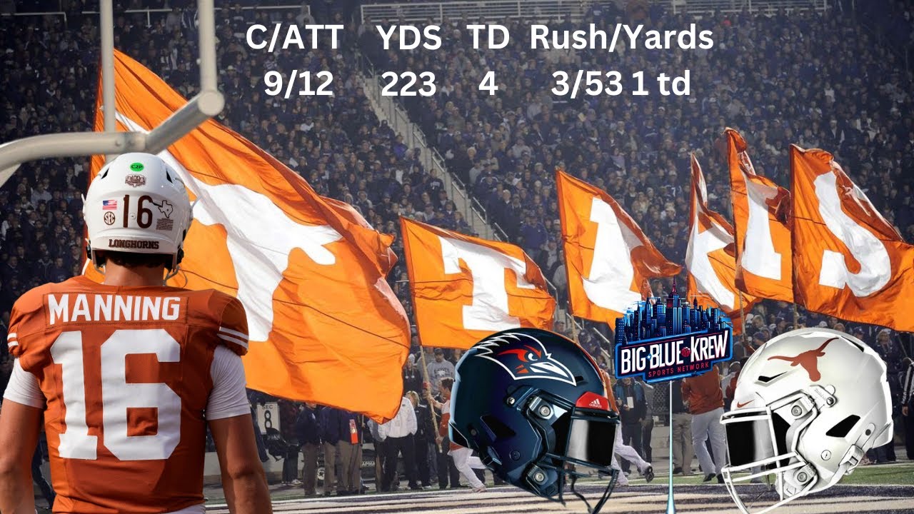 Arch Manning Full Highlights Vs UTSA - YouTube