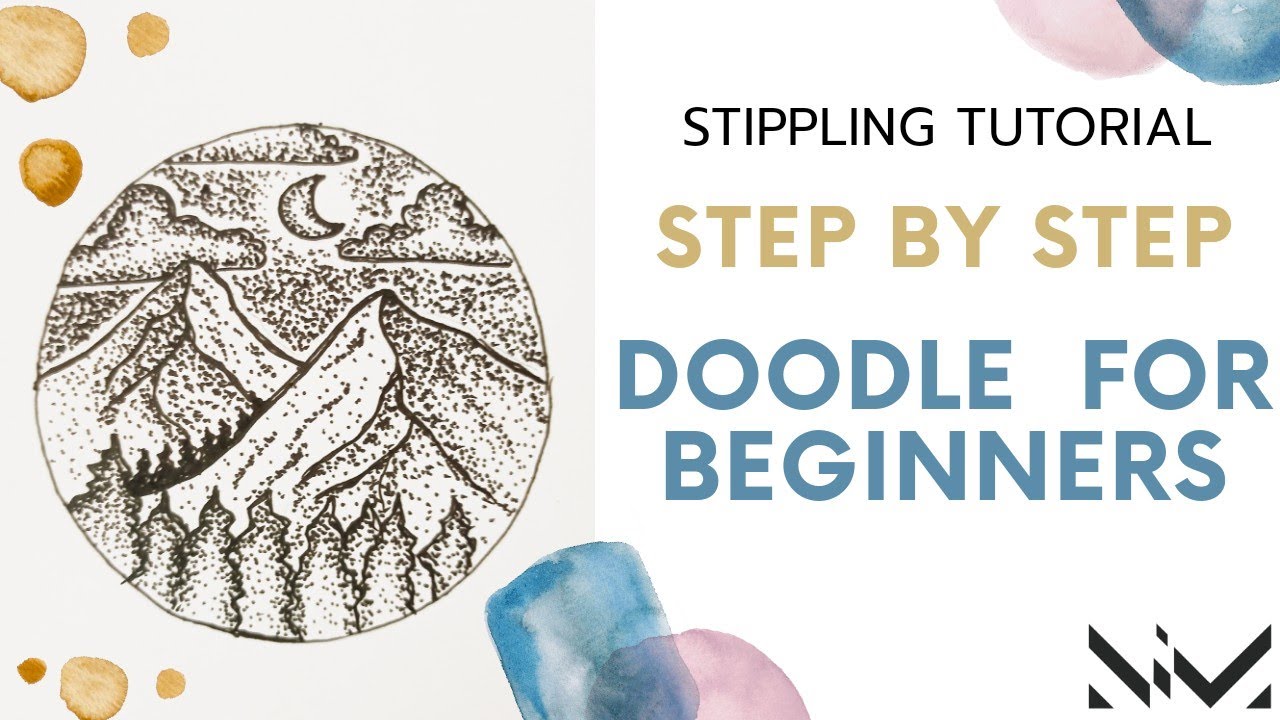 Doodle for Beginners | Draw with me step by step (Stippling Tutorial ...