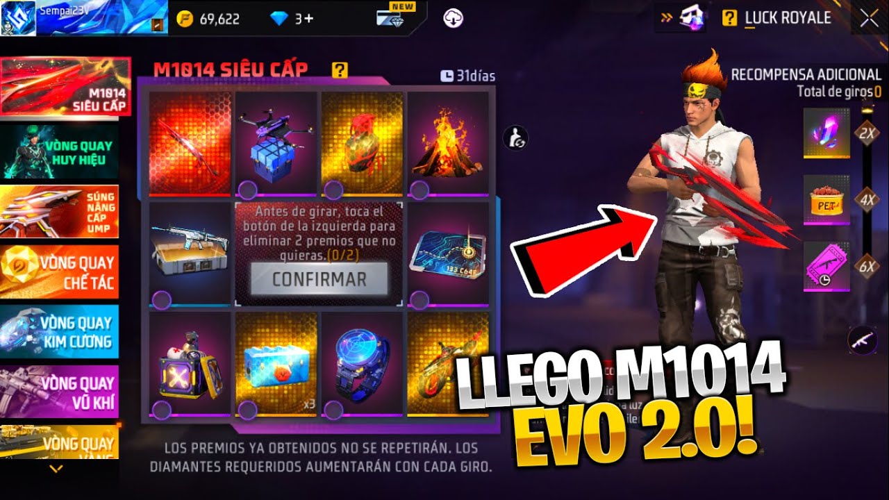 LLEGO LA RULETA MAGICA M1014 EVOLUTIVA DESTRUCCION SCORPION - FREE FIRE ...
