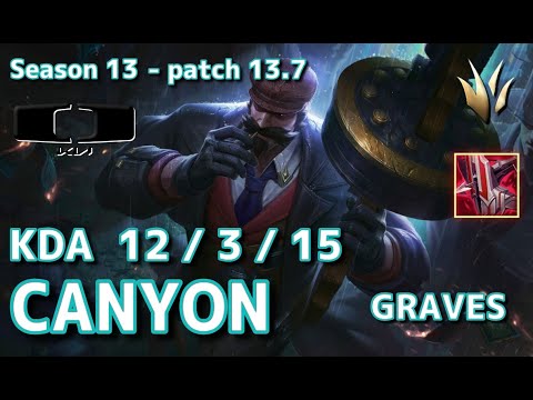 【KRサーバー/C1】DK Canyon グレイブス(Graves) VS リーシン(Leesin) JG - Patch13.7 KR Ranked【LoL】 - YouTube