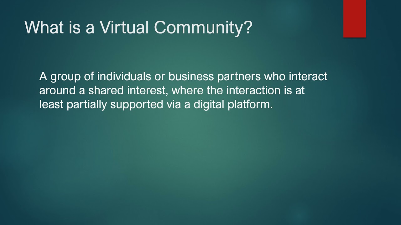 Virtual Communities - YouTube