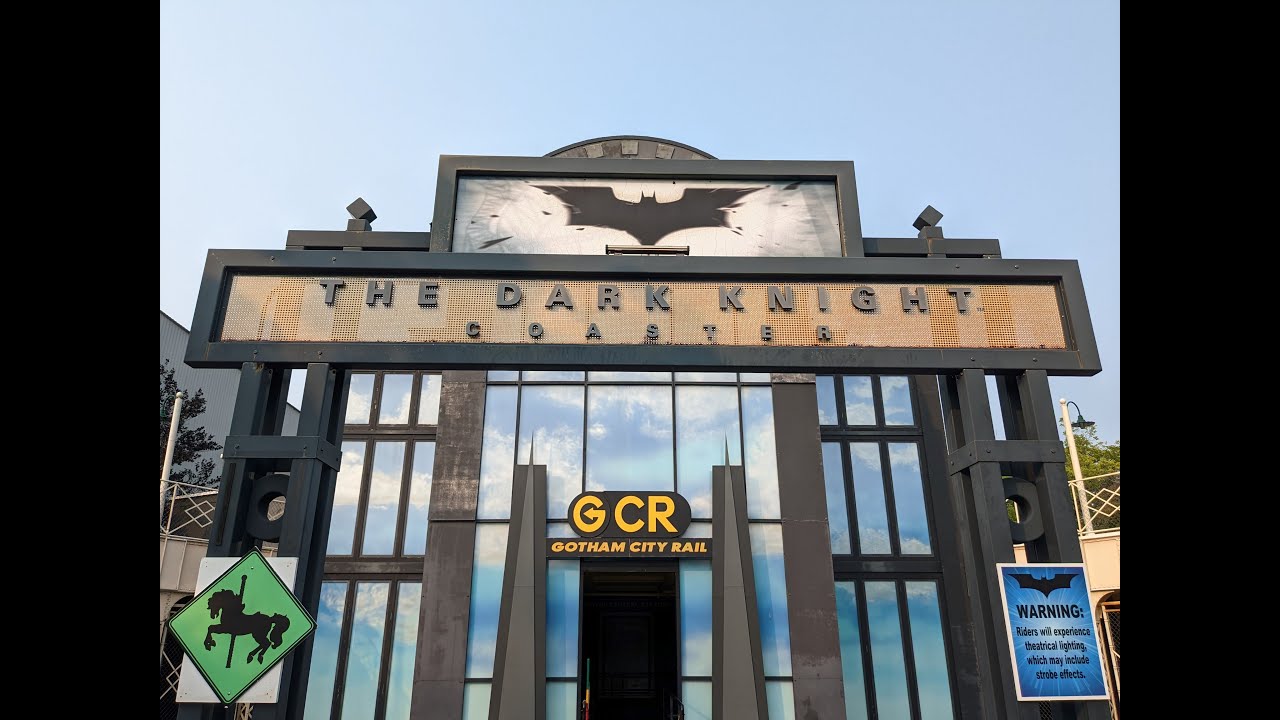 Six Flags Great America The Dark Knight Coaster - YouTube