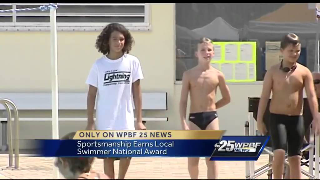 Sportsmanship earns local swimmer national award - YouTube