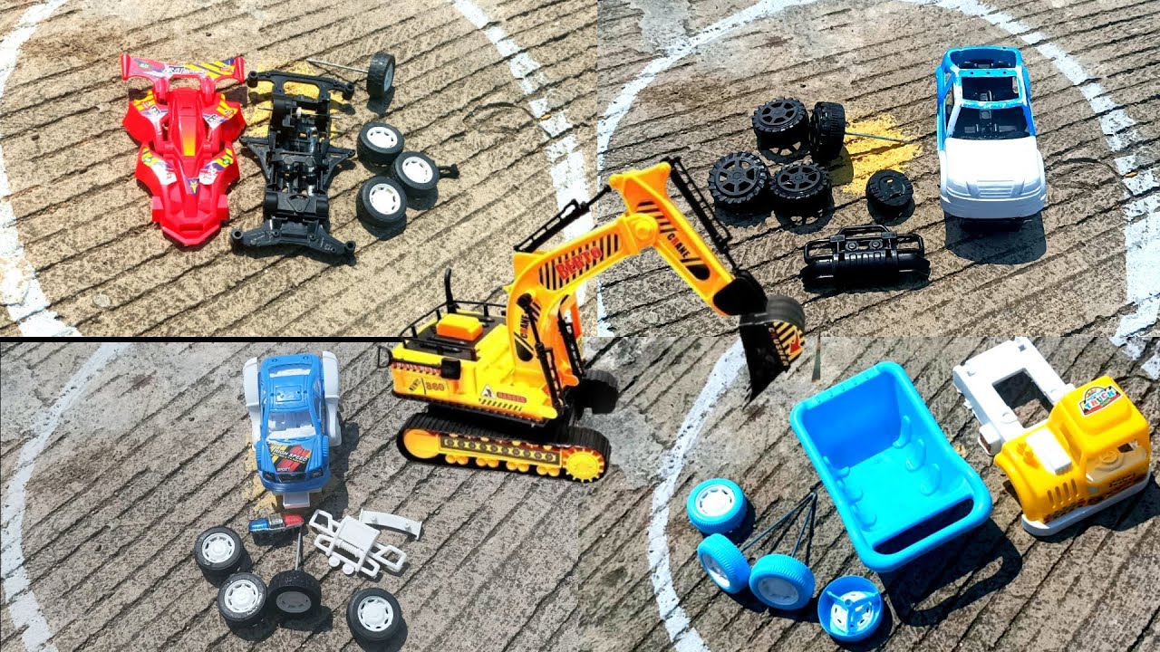 Merakit mobil Balap, truck excavator, Truck mixer, Mobil truck tayo ...