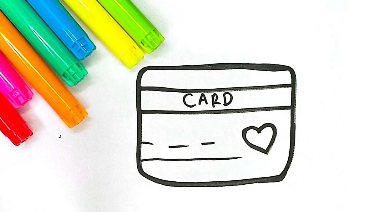 Easy Drawing a Cute Debit Card for Kids - YouTube