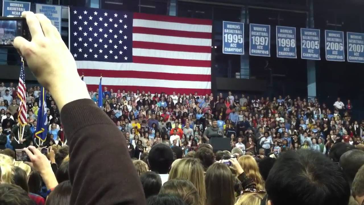 National anthem before President Obama's speech at UNC - YouTube