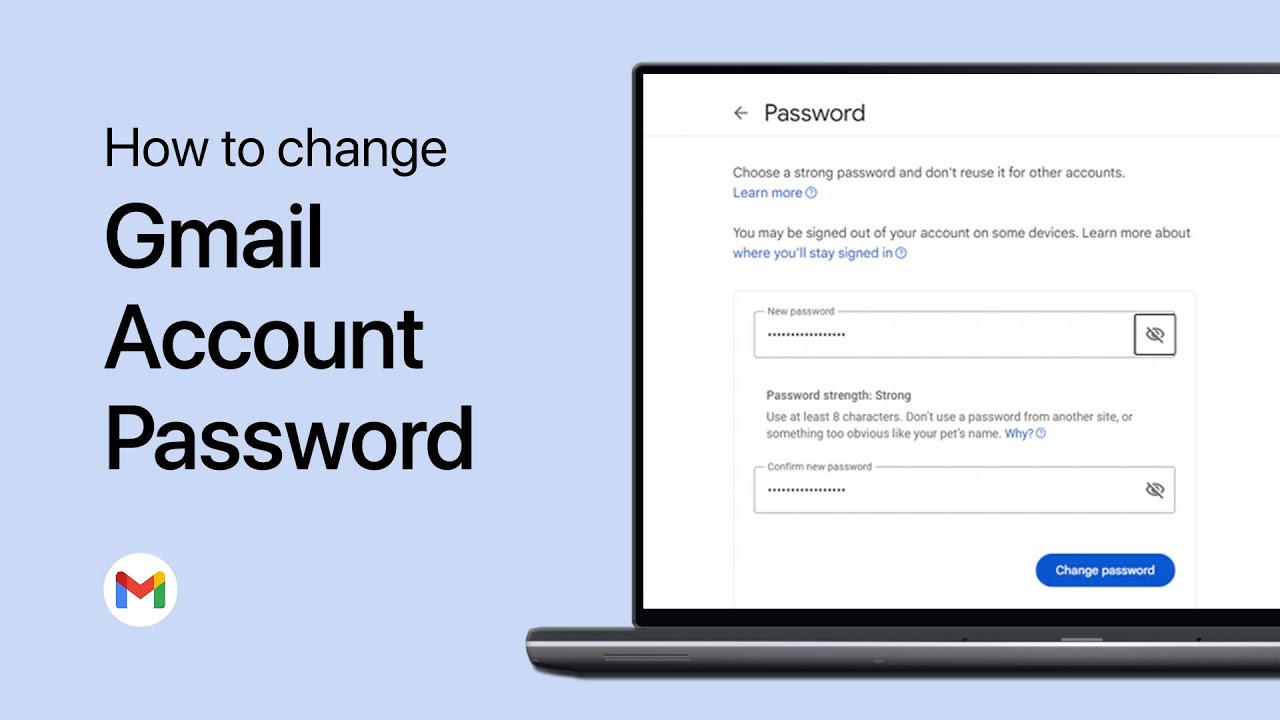 How To Change Gmail Account Password - Tutorial - YouTube