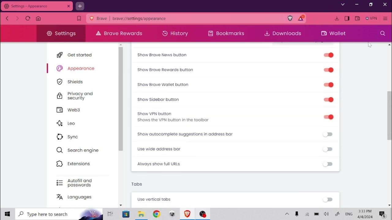 How To Enable Or Disable Vpn Button In Brave Browser Pc Full Tutorial How To Easily Youtube