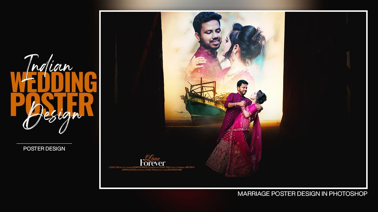 Indian wedding poster design | Marriage poster design in Photoshop ...