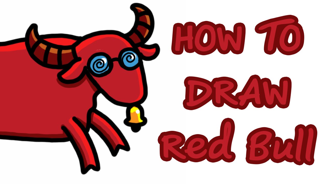 How to draw red bull สอนวาดภาพระบายสีการ์ตูน กระทิงแดง ง่ายๆ - YouTube