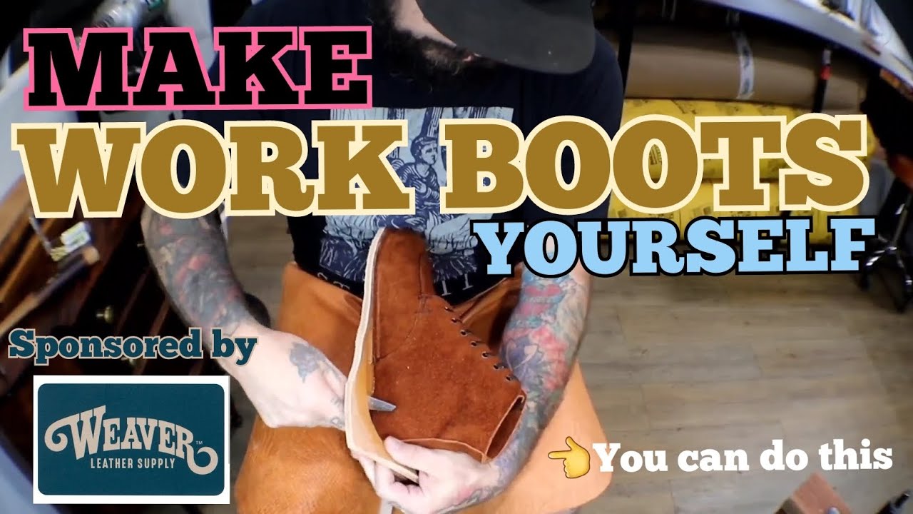 Crafting HANDMADE leather WORK BOOTS with a Twist 🤯 DIY Leathercraft ...