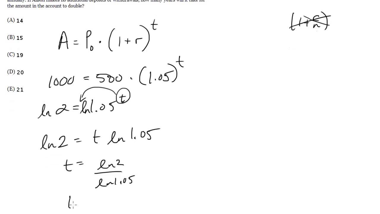 4 Compound Interest SAT Math Level 2 YouTube 4 Compound Interest SAT Math Level 2 YouTube