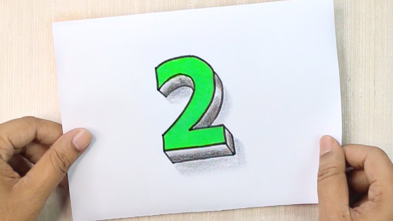 3D Number Drawing : 2 - YouTube