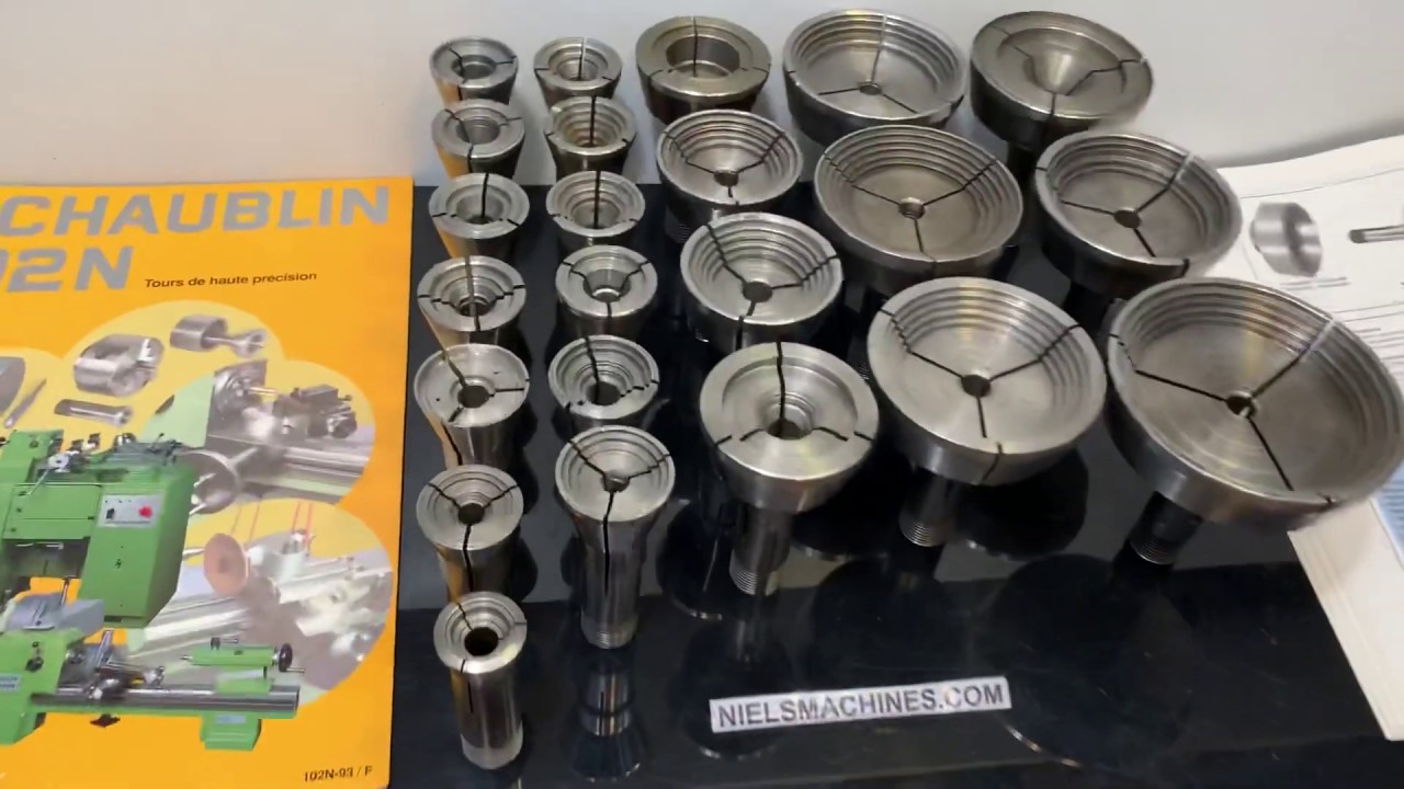 Schaublin 102 External-gripping collets 23 pieces - YouTube