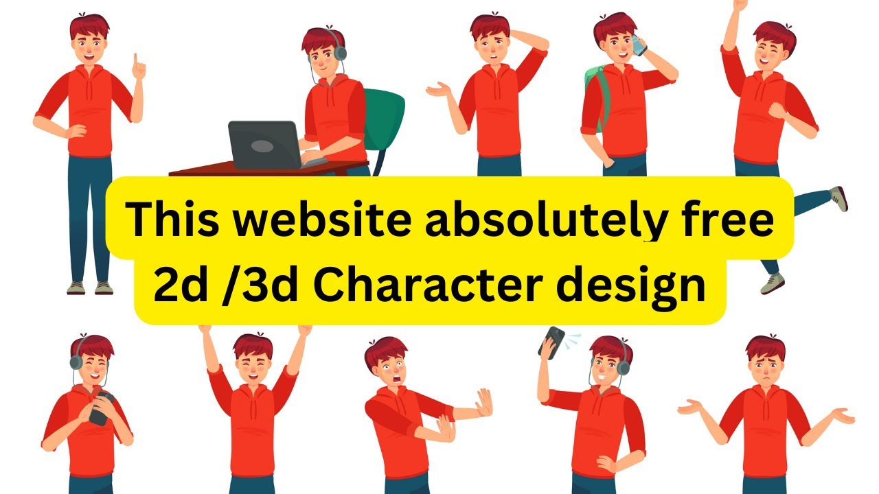 2d animation character design free - YouTube