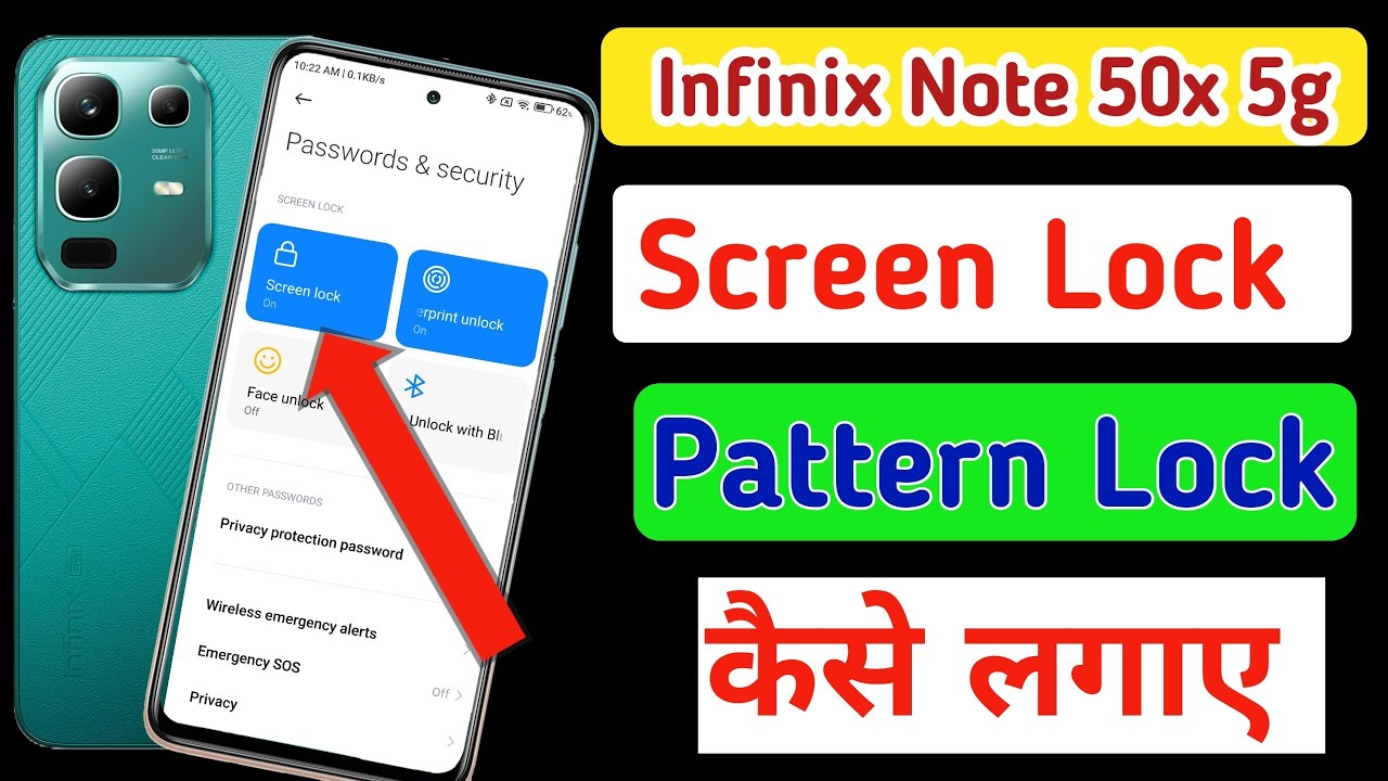 Infinix note 50x 5g me pattern lock kaise lagaye / how to set pattern ...