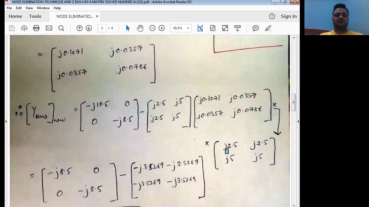 NODE ELIMINATION TECHNIQUE AND 4X4 YBUS MATRIX SOLVED - YouTube