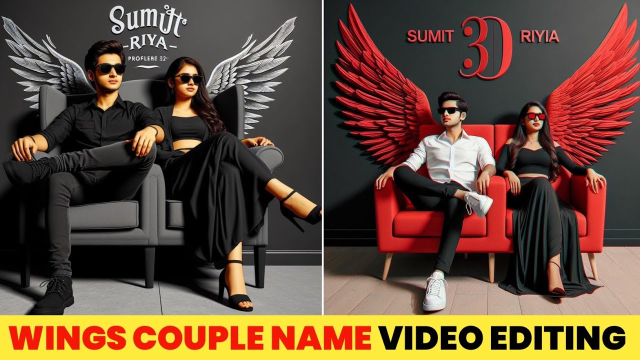 How To Create 3D Ai Couple Chair Name Image Kaise Banaye | Couple Chair ...