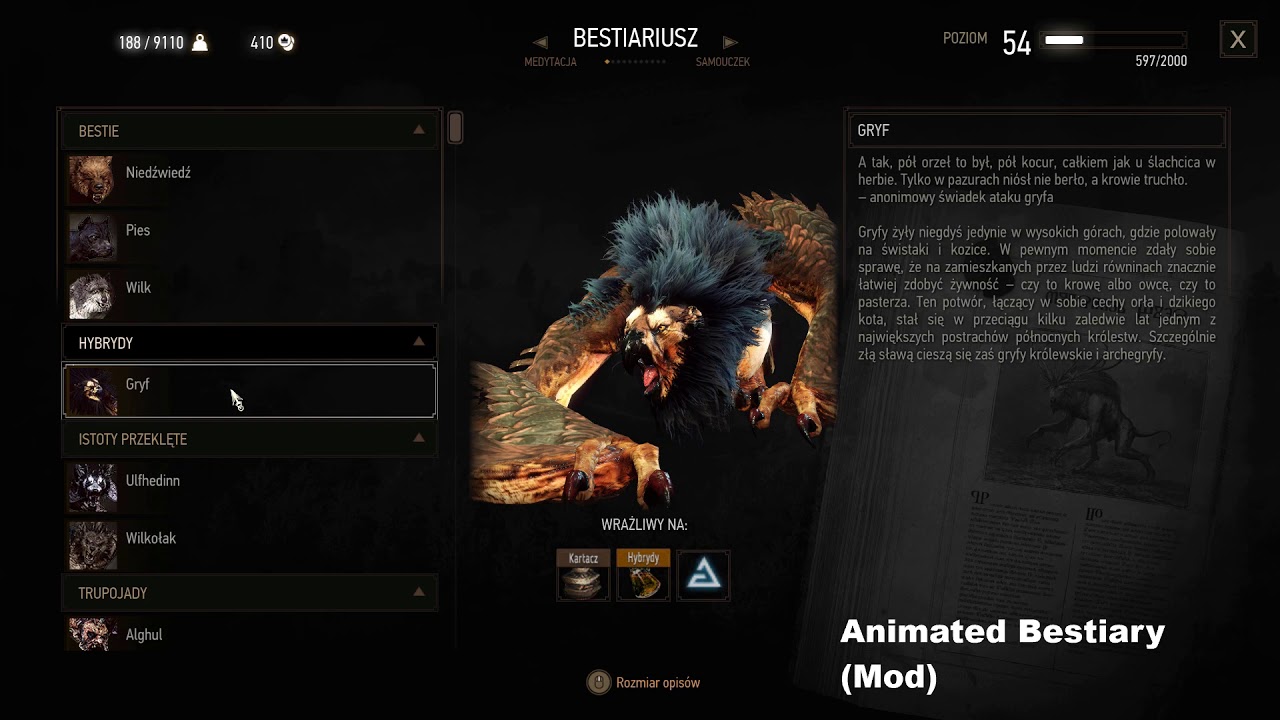 Wiedźmin 3 - Animowany Bestiariusz (modyfikacja) / Witcher 3 - Animated Bestiary Mod - YouTube