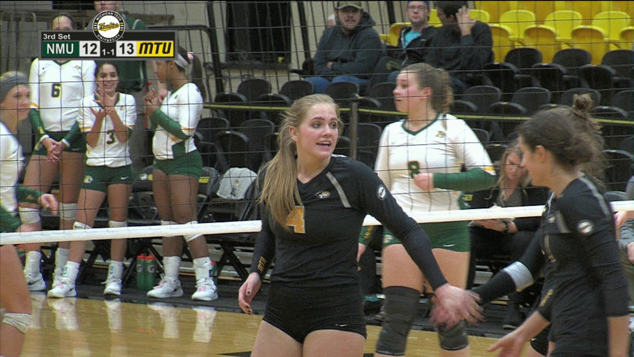 Michigan Tech Volleyball Recap/Highlights vs NMU (10-27-18) - YouTube