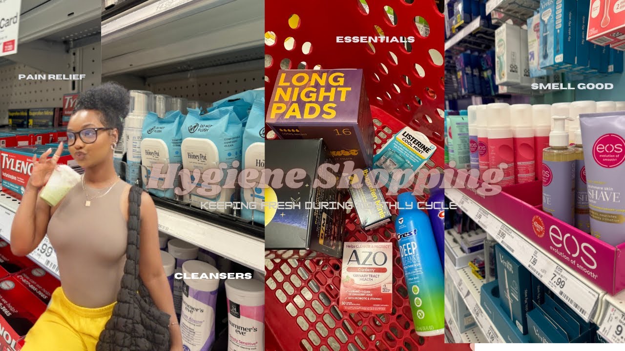 TARGET HYGIENE SHOP W ME 🍓 *Keeping fresh on my period + tips on vag ...