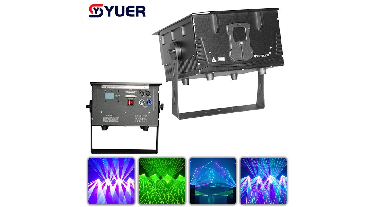 YUER™️ Waterproof 10W 15W 20W RGB Laser Light Animation Beam Scanner ...