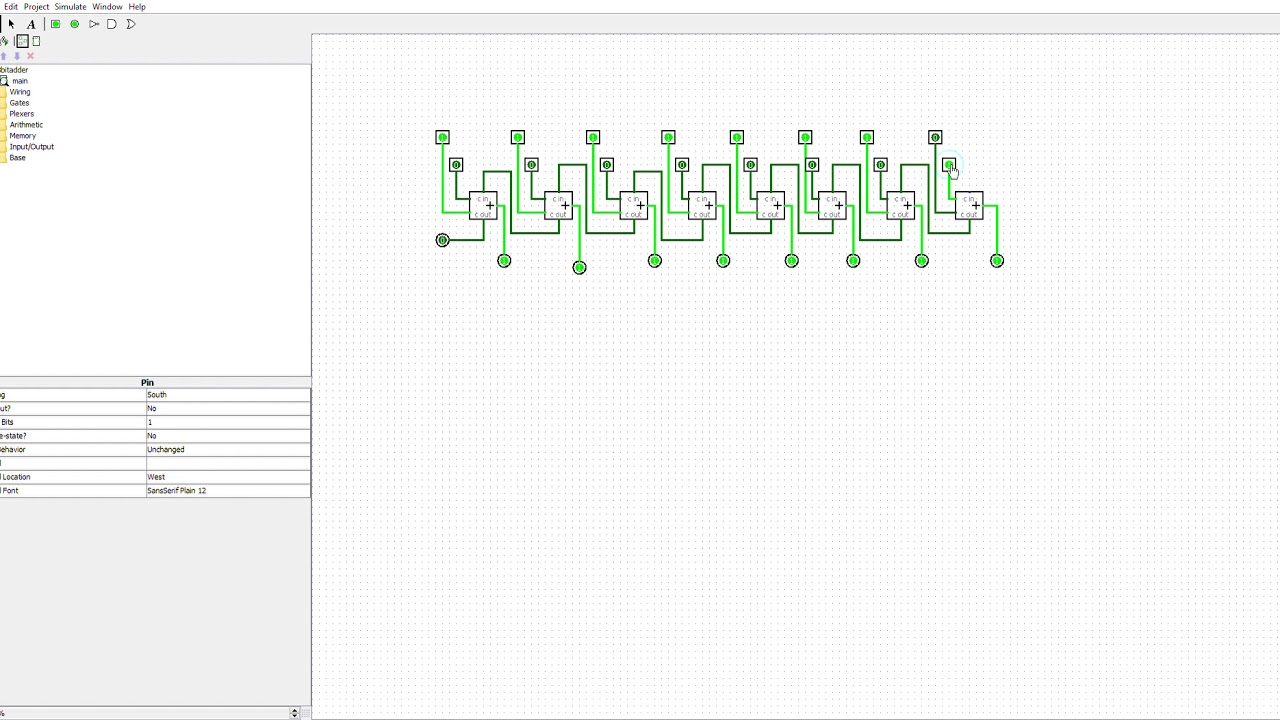 Logisim Simulation 8bit Adder Youtube