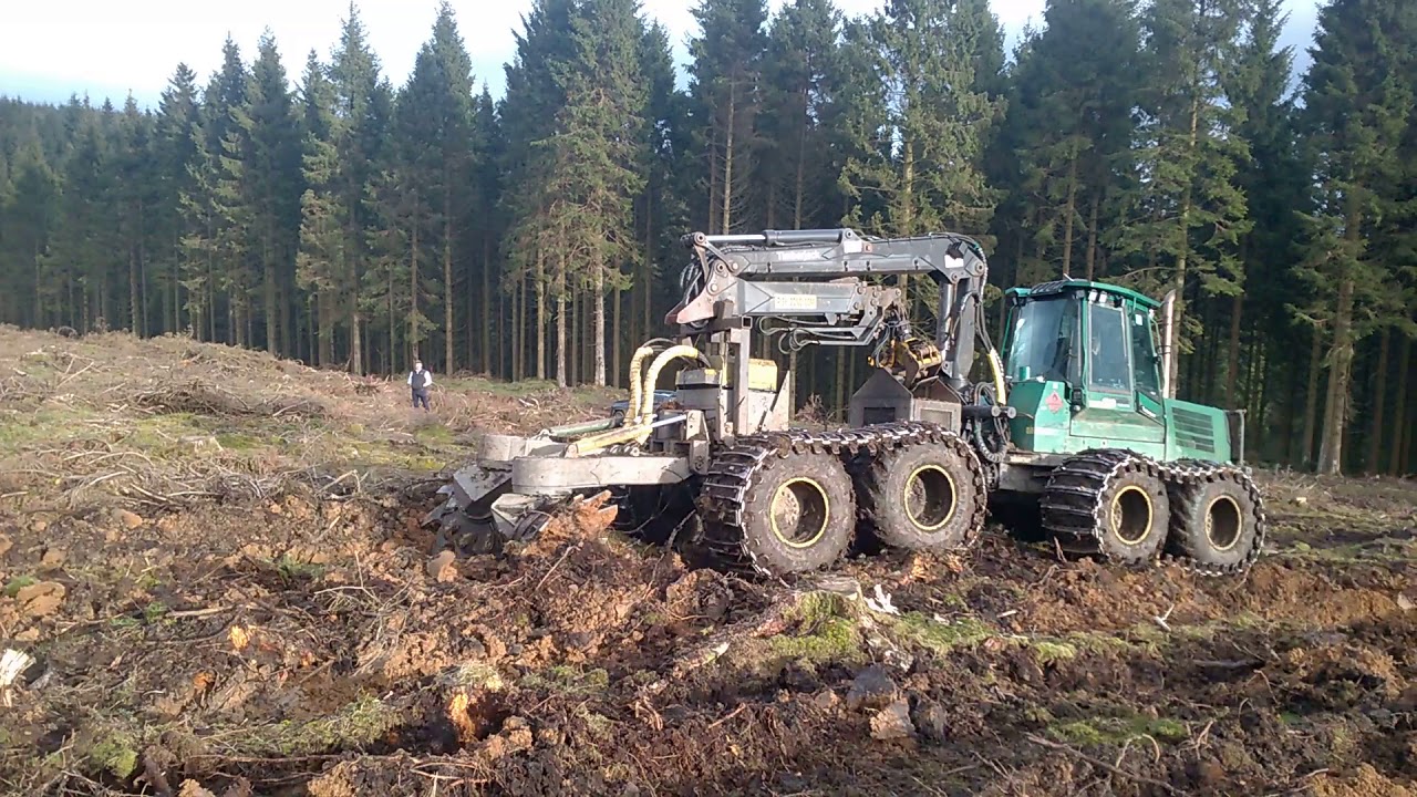 Scarification after clear felling and prior to replanting. - YouTube
