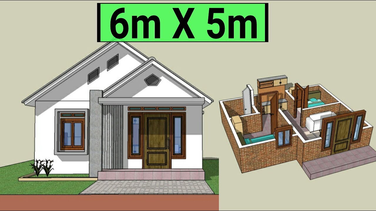 Rumah Ukuran 6x5 Meter │ Rumah Sederhana 2 Kamar Tidur - YouTube
