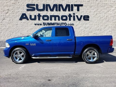 2014 RAM 1500 CREW HEMI BLUE STREAK PEARL EXPRESS WALK AROUND REVIEW ...