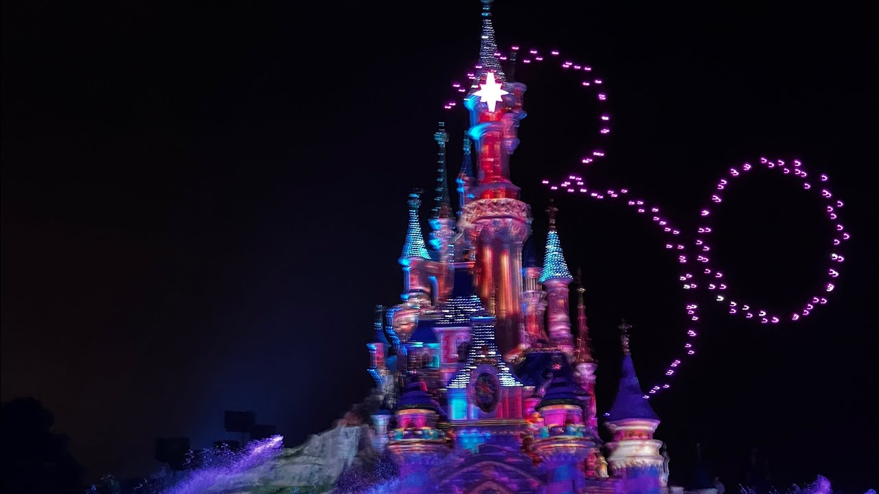Disney D-Light Drone Night Time Projection and Fireworks Show ...