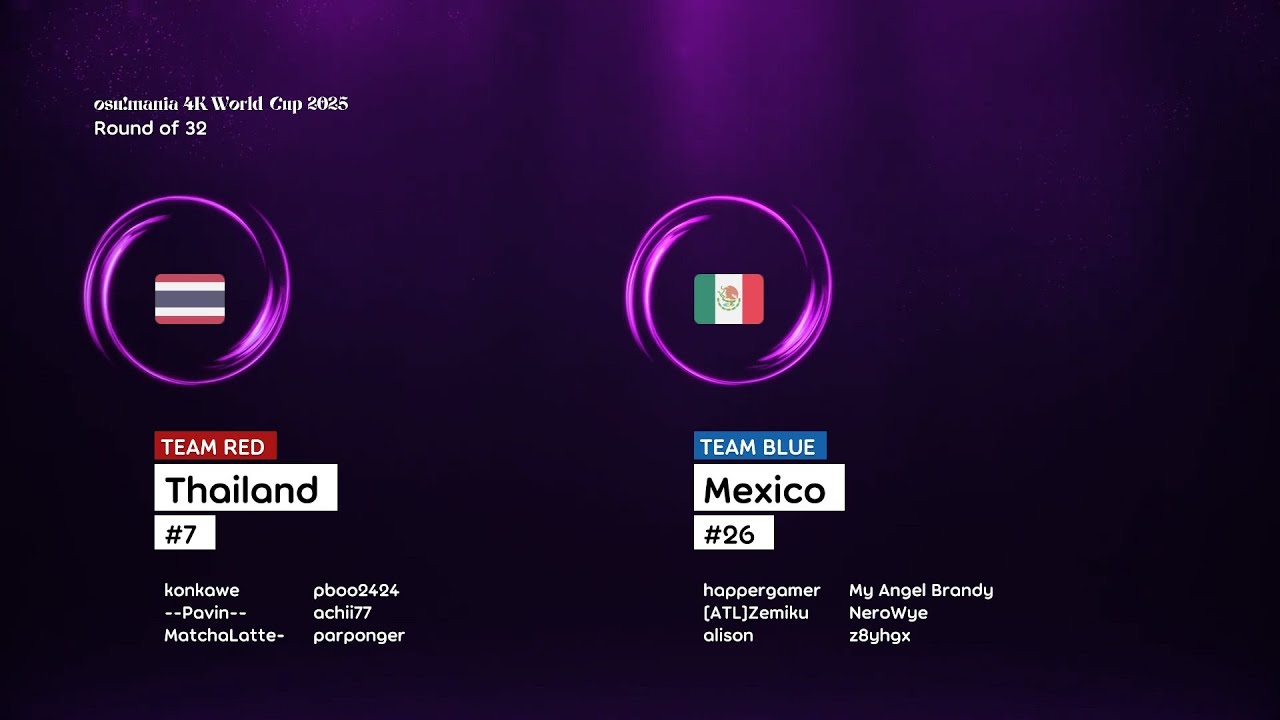 osu!mania 4K World Cup 2025 | Round of 32 | Таиланд против Мексики ...