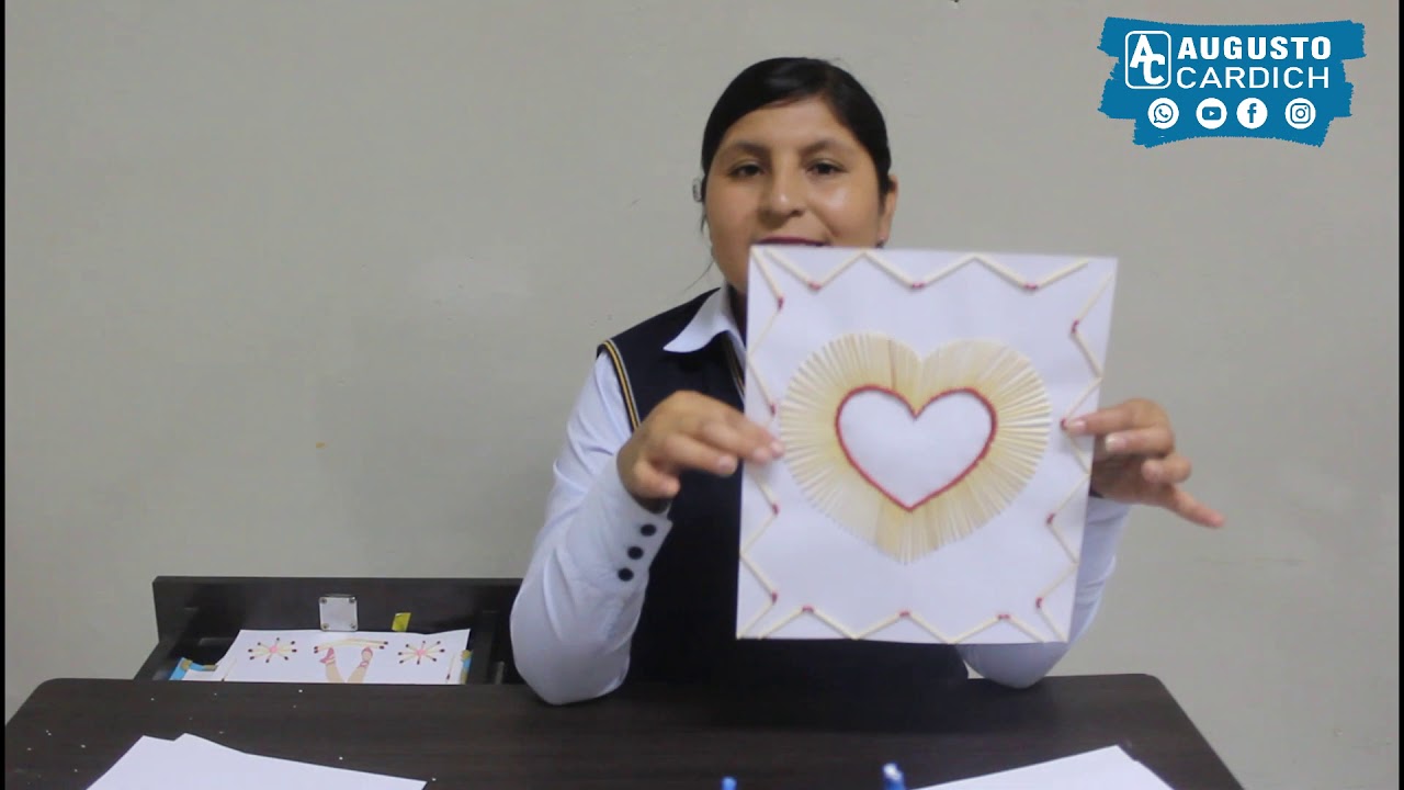 ARTE TECNICA DEL COLLAGE CON PALITOS DE FÓSFORO PRIMER GRADO - YouTube