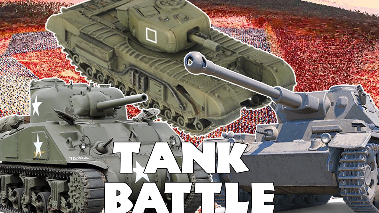Panzers vs Churchills vs Shermans | UEBS 2 100 Tanks Battle - YouTube