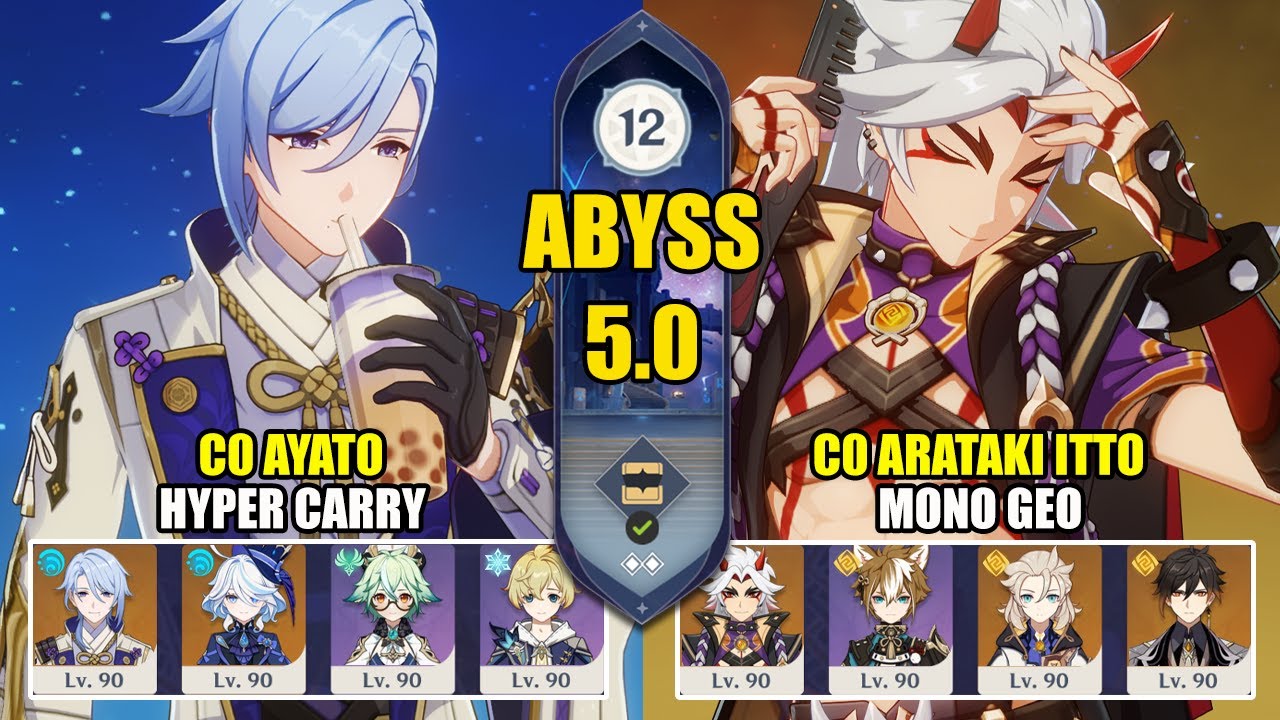 C0 Ayato Furina Hyper Carry & C0 Arataki Itto Mono Geo | Spiral Abyss 5 ...