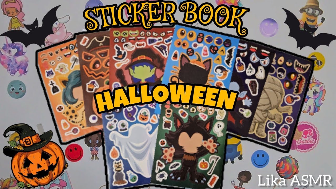 ToyASMR | ToySticker | Halloween Sticker Book - YouTube