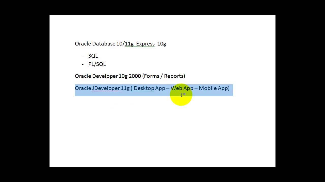 1 Introduction to Oracle Database, Developer and JDeveloper Setup Database 10g Express and ...