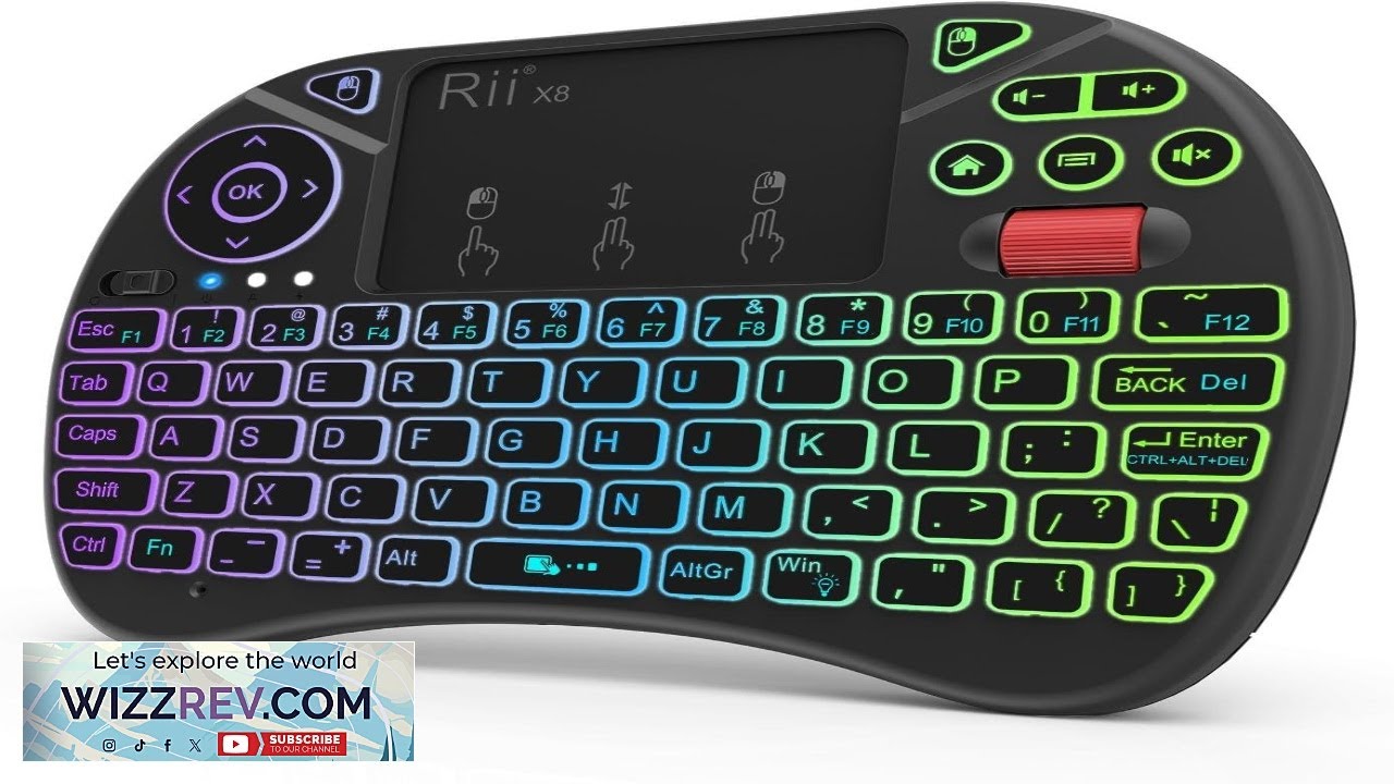 Rii X8 Mini Keyboard 2.4GHz Portable Wireless Keyboard with Touchpad ...