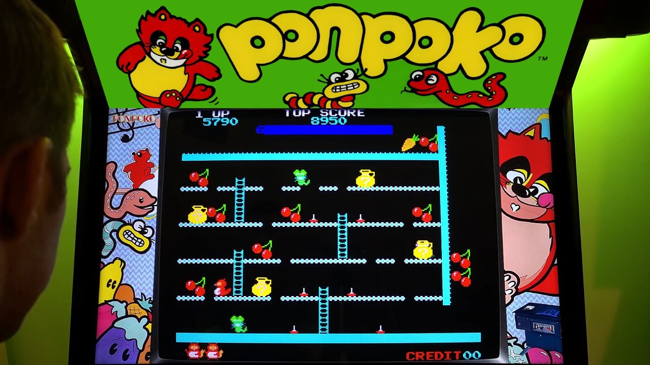 Ponpoko Arcade Cabinet MAME Gameplay w/ Hypermarquee - YouTube