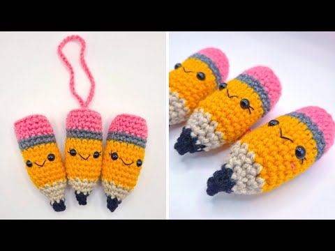 ✏ Crochet Pencil Amigurumi (No Sew / Teacher Appreciation Gift / Bag Charm)