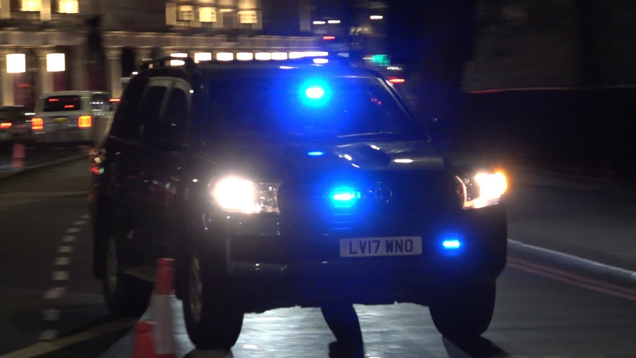 Two CTSFO Armoured Toyota Land Cruisers responding back to base - YouTube