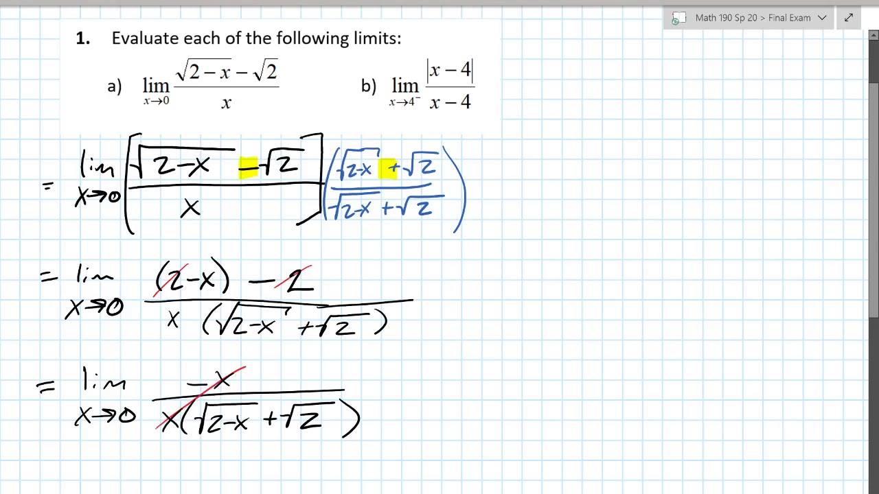 Finding Limits - YouTube