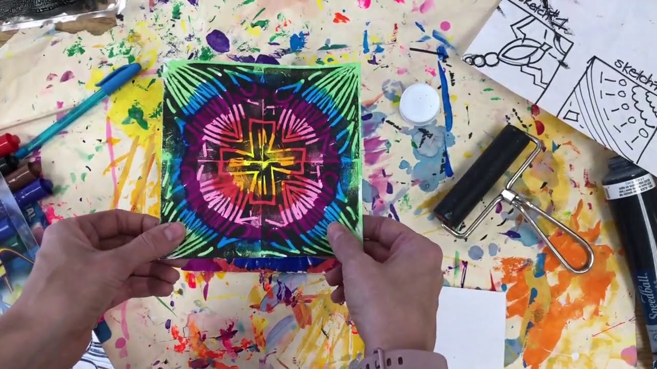 RADIAL SYMMETRY PRINTMAKING - YouTube