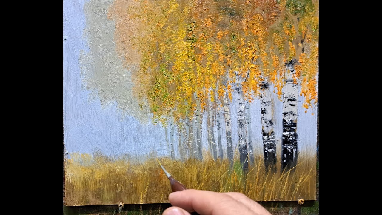 Drawing an autumn landscape - YouTube