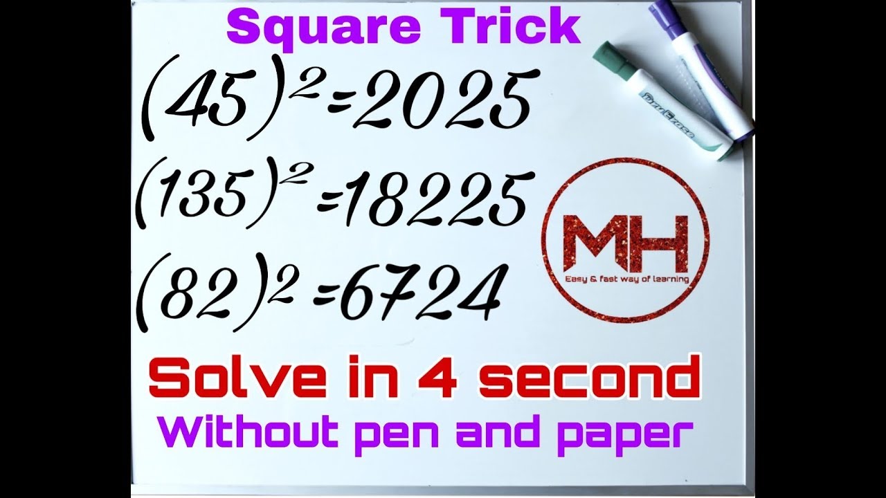 How To Find Square Of Any Number Shortcut Square Trick Solve Square How To Find Square Of Any Number Shortcut Square Trick Solve Square