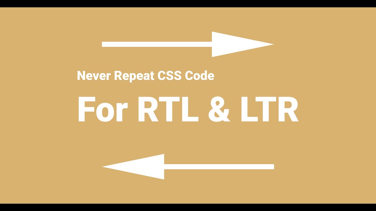 Easy Rtl And Ltr Css Approach Arabic Youtube