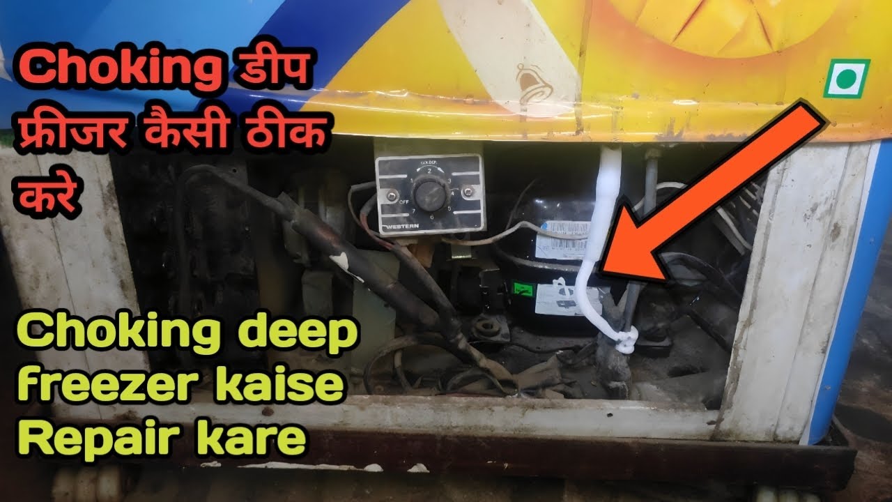 Choking deep Repair | R134a filling | Ice cream deep fridge repair ...