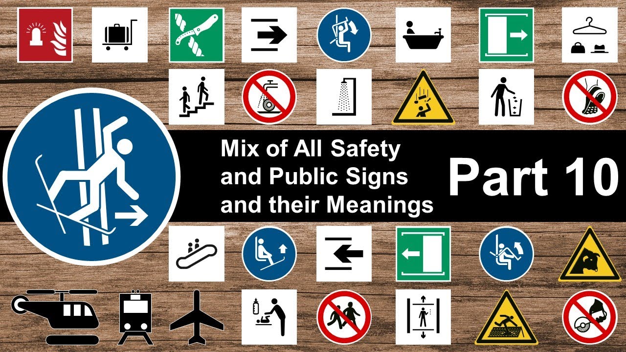 Mix of All Safety and Public Signs with their Meanings - Part 10 - YouTube